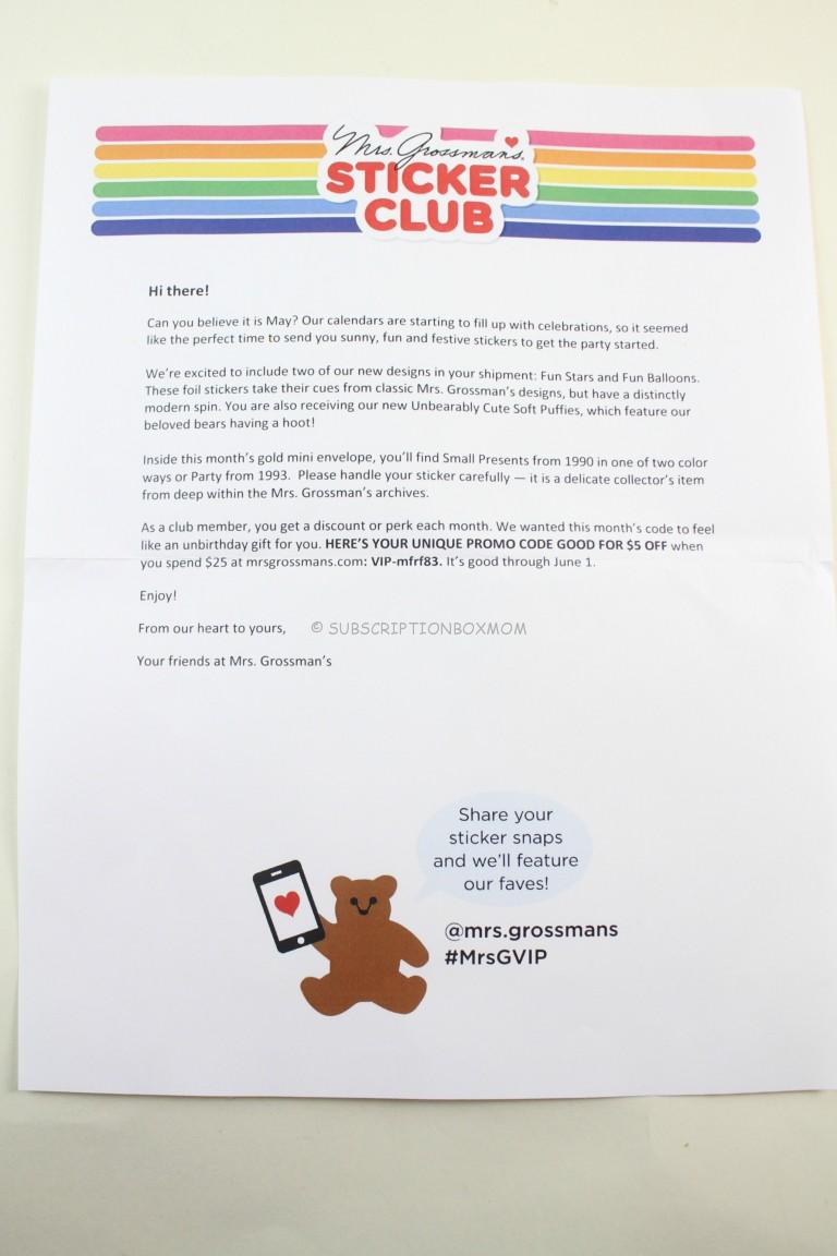 Mrs. Grossman's Sticker Club May 2018 Review + Coupon » Subscription ...